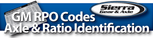 GM RPO Codes – Axle & Ratio Identification | Sierra Gear & Axle